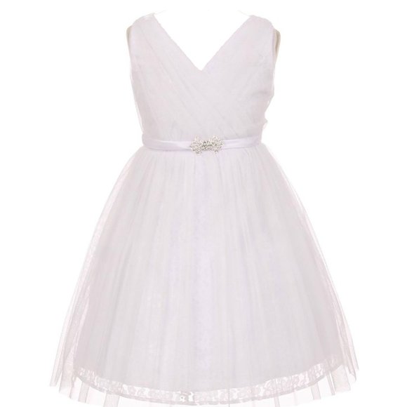 Bny Corner | Dresses | Big Girls Sleeveless Vneck Tulle Easter Wedding ...